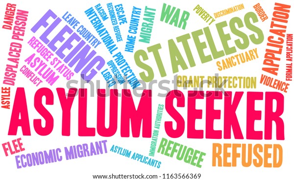 Asylum Seeker Word Cloud On White Stock Vector (Royalty Free ...