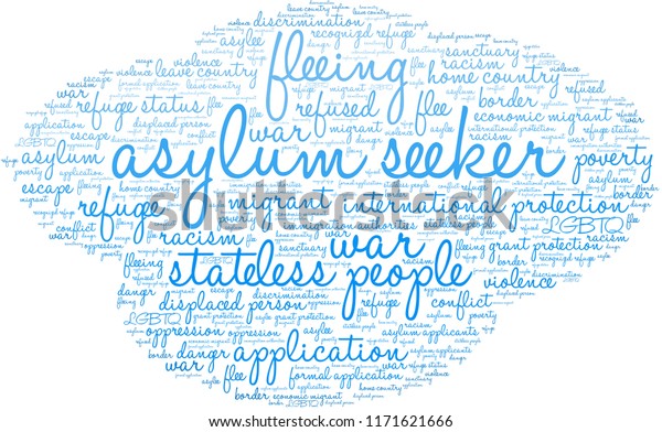 Asylum Seeker Word Cloud On White Stock Vector (Royalty Free ...