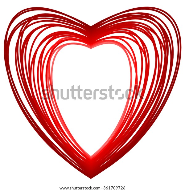 Asymmetric Heart Made Lines Stock Vector (Royalty Free) 361709726 ...