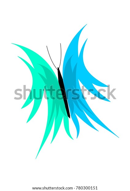 Asymmetrical Butterfly Logo Vector Silhouette Stock Vector (Royalty ...