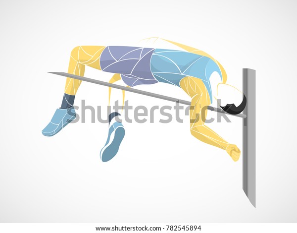 Athlete Action High Jump Over Bar Stock Vector (Royalty Free) 782545894