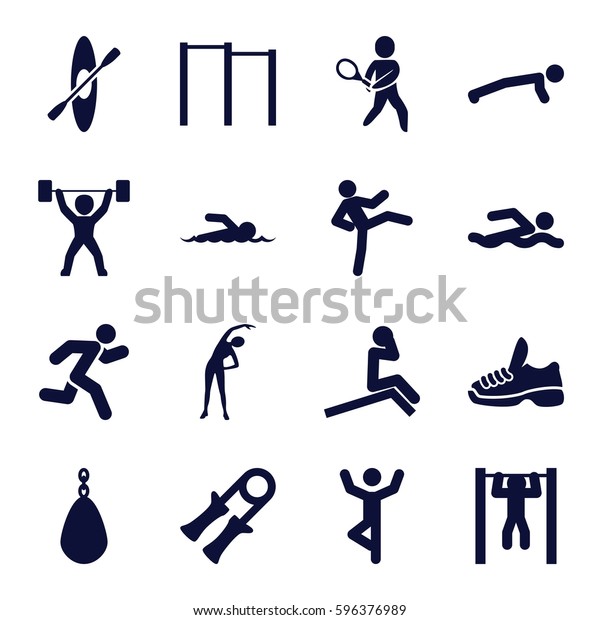 Athlete Icons Set Set 16 Athlete : image vectorielle de stock (libre de ...