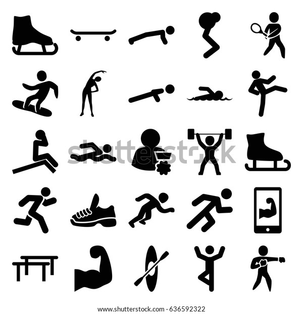 Athlete Icons Set Set 25 Athlete Stock Vector (Royalty Free) 636592322 ...