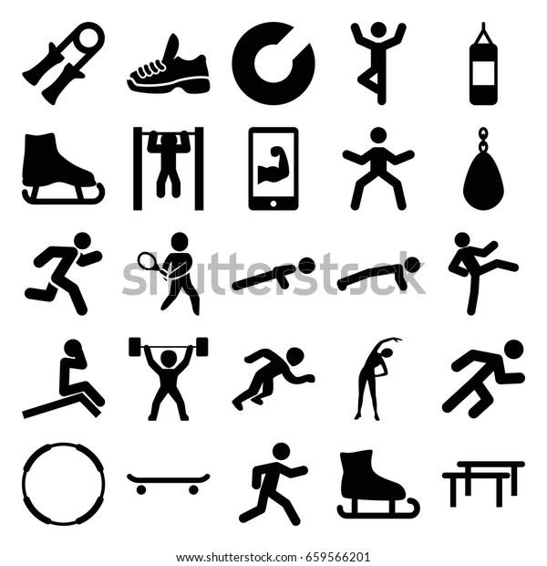 Vector de stock (libre de regalías) sobre Athlete Icons Set Set 25 ...