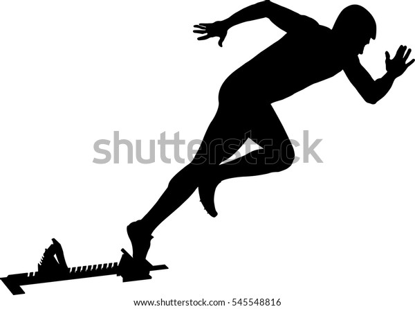 Athlete Runner Start Sprint Starting Blocks Stock Vector (Royalty Free ...