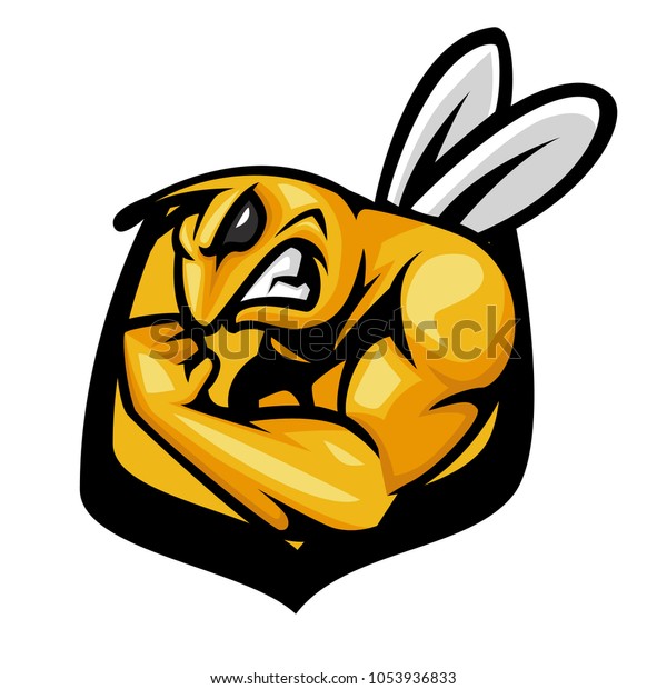 Athletic Bee Mascot Logo Stock Vector (Royalty Free) 1053936833