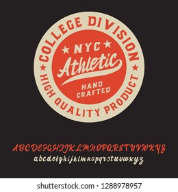 Athletic Classic Retro Badge Script Serif Stock Vector (Royalty Free ...