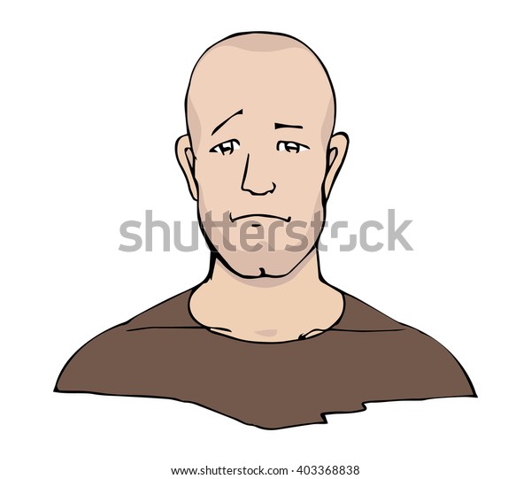 Athletic Man Shaved Head Hand Drawn Stock Vector (Royalty Free) 403368838