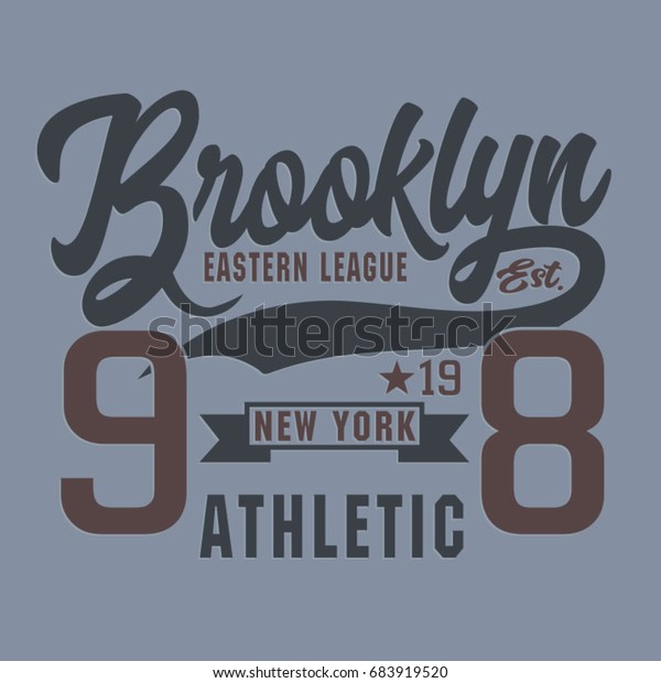 Vetor stock de Athletic Sport Brooklyn Typography Tee Shirt (livre de ...