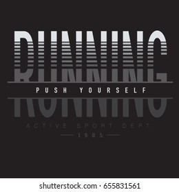 Athletic Sport Running Typography Tee Shirt Stock Vector (Royalty Free ...