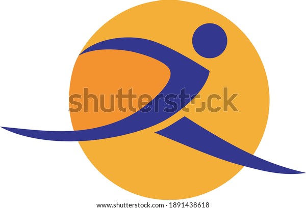 Athletics Vector Logo Illustration Human Running Stock Vector (Royalty ...