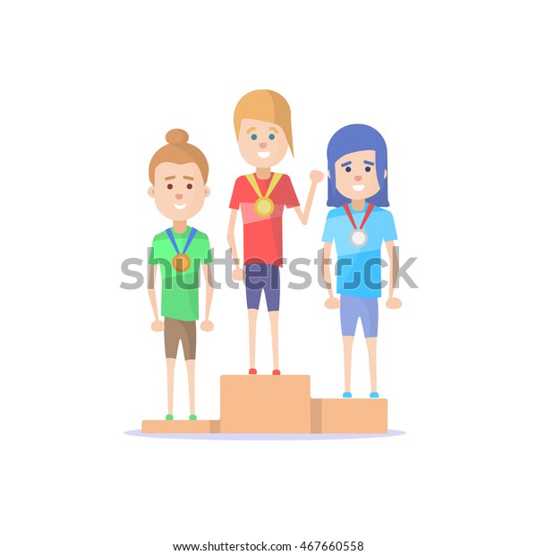 Athletics Winner Podium Vector Stock Vector (Royalty Free) 467660558