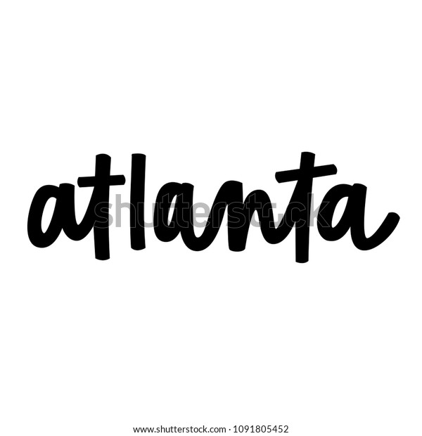 Atlanta Hand Lettering Stock Vector (Royalty Free) 1091805452 ...