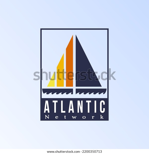Atlantic Sailor Logo Square Emblem Ship Stock Vector (Royalty Free ...