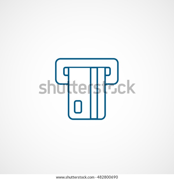Atm Blue Line Icon On White Stock Vector (Royalty Free) 482800690 ...