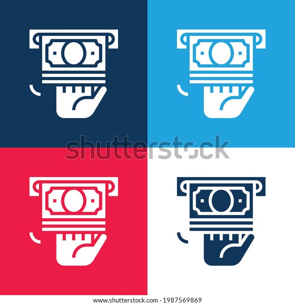 Atm Blue Red Four Color Minimal Stock Vector (Royalty Free) 1987569869 ...