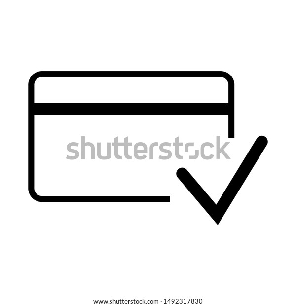 Atm Card Check Mark Sign Stock Vector (Royalty Free) 1492317830 ...