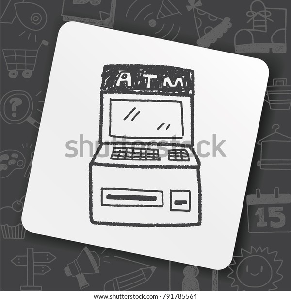 Atm Doodle Drawing Stock Vector (Royalty Free) 791785564 | Shutterstock