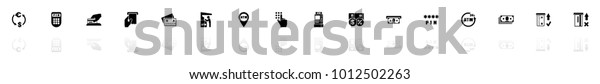 Atm Icons Black Horizontal Illustration Symbol: Vector có sẵn (miễn phí ...