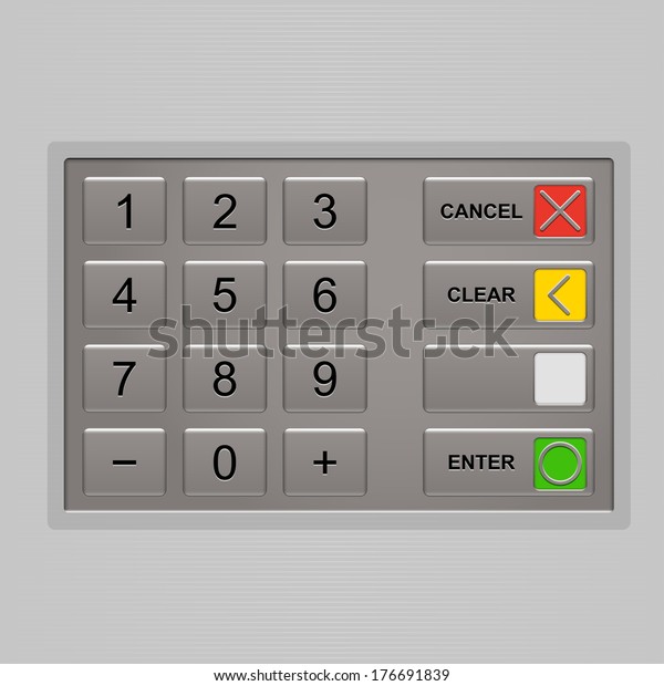 Atm Keypad Keyboard Automated Teller Machine Stock Vector (Royalty Free ...