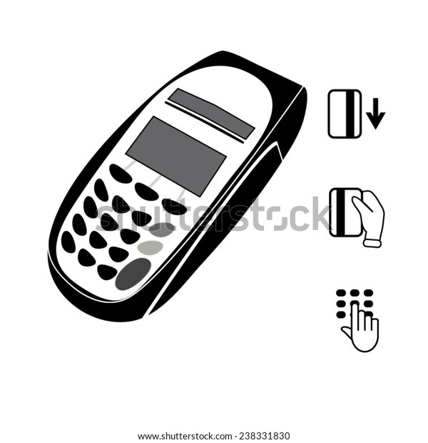 Atm Keypad Posterminal Simple Icons Stock Vector (Royalty Free ...