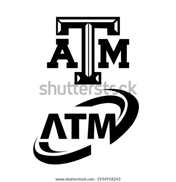 Atm Letter Logo Design Polygon Monogram Stock Vector (Royalty Free ...