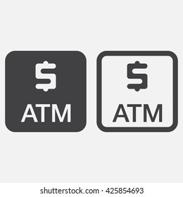 Atm Line Icon Outline Solid Vector Stock Vector (Royalty Free ...