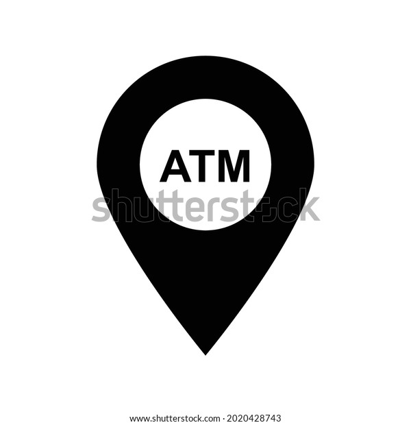 Atm Location Map Pin Icon Vector Stock Vector (Royalty Free) 2020428743 ...