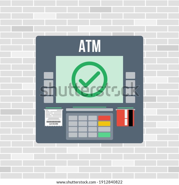 Atm Machine Success Symbol Approved Transaction Stock Vector (Royalty ...