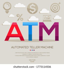 Atm Mean Automated Teller Machine Letters Stock Vector (Royalty Free ...