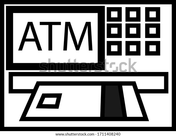 Atm Minimalist Symbol Design Vector Stock Vector (Royalty Free ...