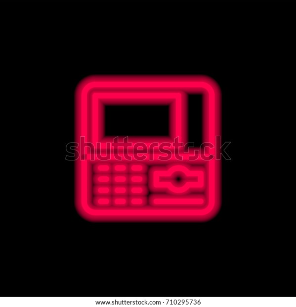 Atm Red Glowing Neon Ui Ux Stock Vector (Royalty Free) 710295736 ...