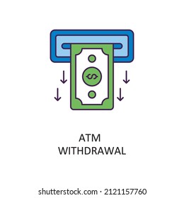 Atm Withdrawal Vector Filled Outline Icon Stock Vector (Royalty Free ...