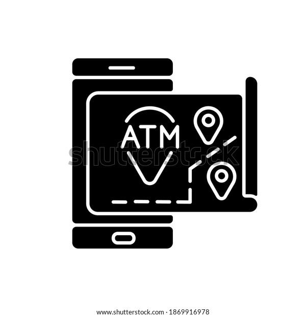 Atms Map Black Glyph Icon Bank Stock Vector (Royalty Free) 1869916978 | Shutterstock