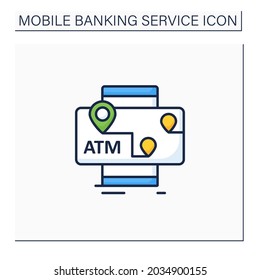 Atms Mobile Map Color Icon Location Stock Vector (Royalty Free ...