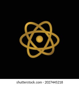 Atom Gold Plated Metalic Icon Logo Stock Vector (Royalty Free ...