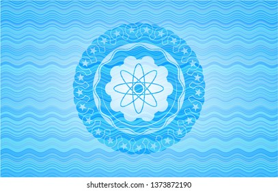 Atom Icon Inside Water Wave Emblem Stock Vector (Royalty Free ...