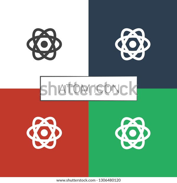 Atom Icon White Background Editable Filled Stock Vector (Royalty Free ...