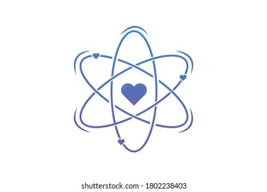 Atom Logo Has Love Symbol There Stock Vector (Royalty Free) 1802238403 ...
