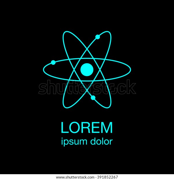 Atom Minimal Logo Concept Blue Logotype Stock Vector (Royalty Free ...