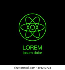 Atom Minimal Logo Concept Green Logotype Stock Vector (Royalty Free ...