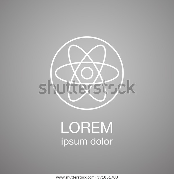 Atom Minimal Logo Concept White Logotype Stock Vector (Royalty Free ...