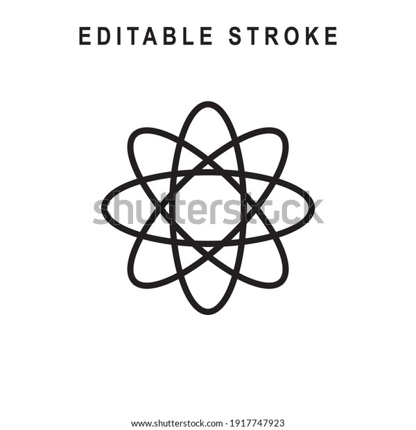 Atom Outline Icon Atom Line Art Stock Vector (Royalty Free) 1917747923