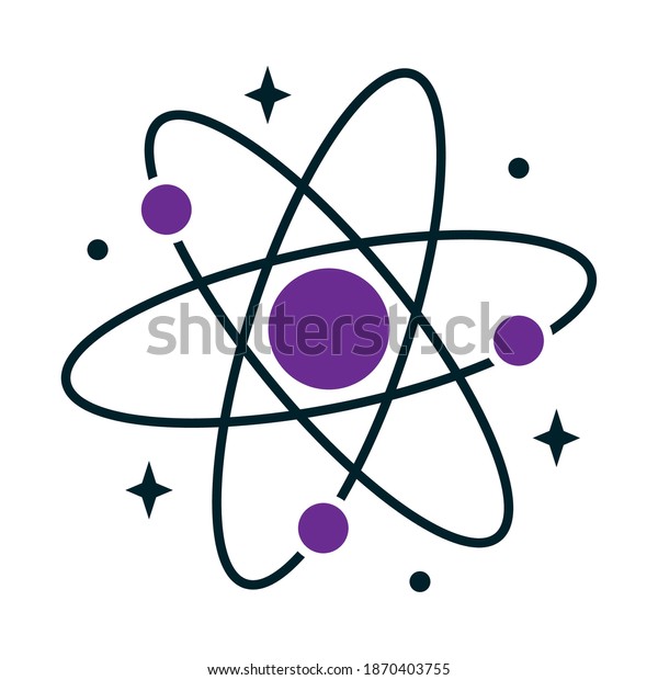 Atom Stars Around Over White Background Stock Vector (Royalty Free ...