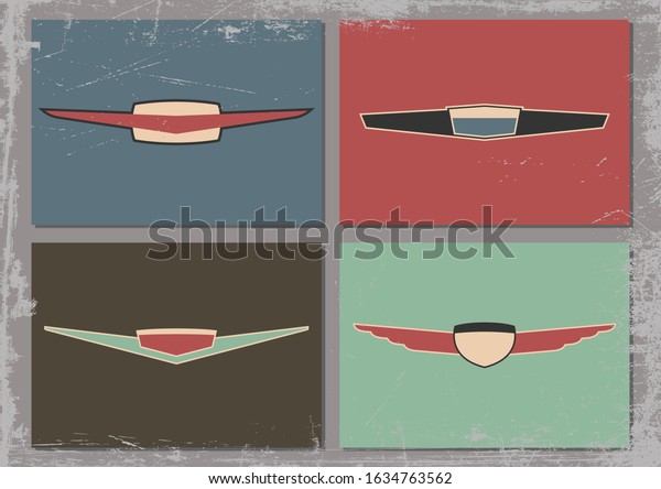 Atomic Age Style Logo Templates Badges: เวกเตอร์สต็อก (ปลอดค่าลิขสิทธิ์ ...