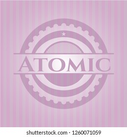 Atomic Badge Pink Background Stock Vector (Royalty Free) 1260071059