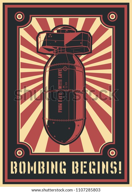 Atomic Bomb Poster Propaganda Style Stock Vector (Royalty Free) 1107285803