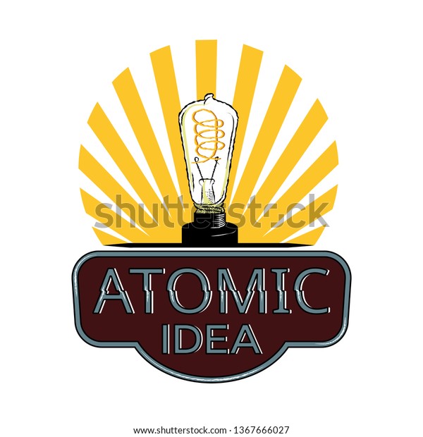 Atomic Idea Tshirt Design Vintage Illustration Stock Vector (Royalty ...