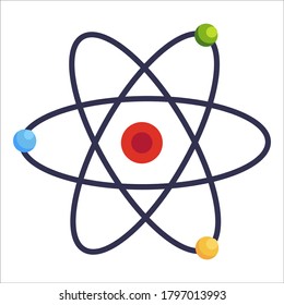 Atomic Structure Flat Education Icon Stock Vector (Royalty Free ...