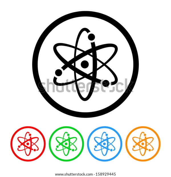 Atomic Symbol Icon Color Variations Stock Vector (Royalty Free) 158929445